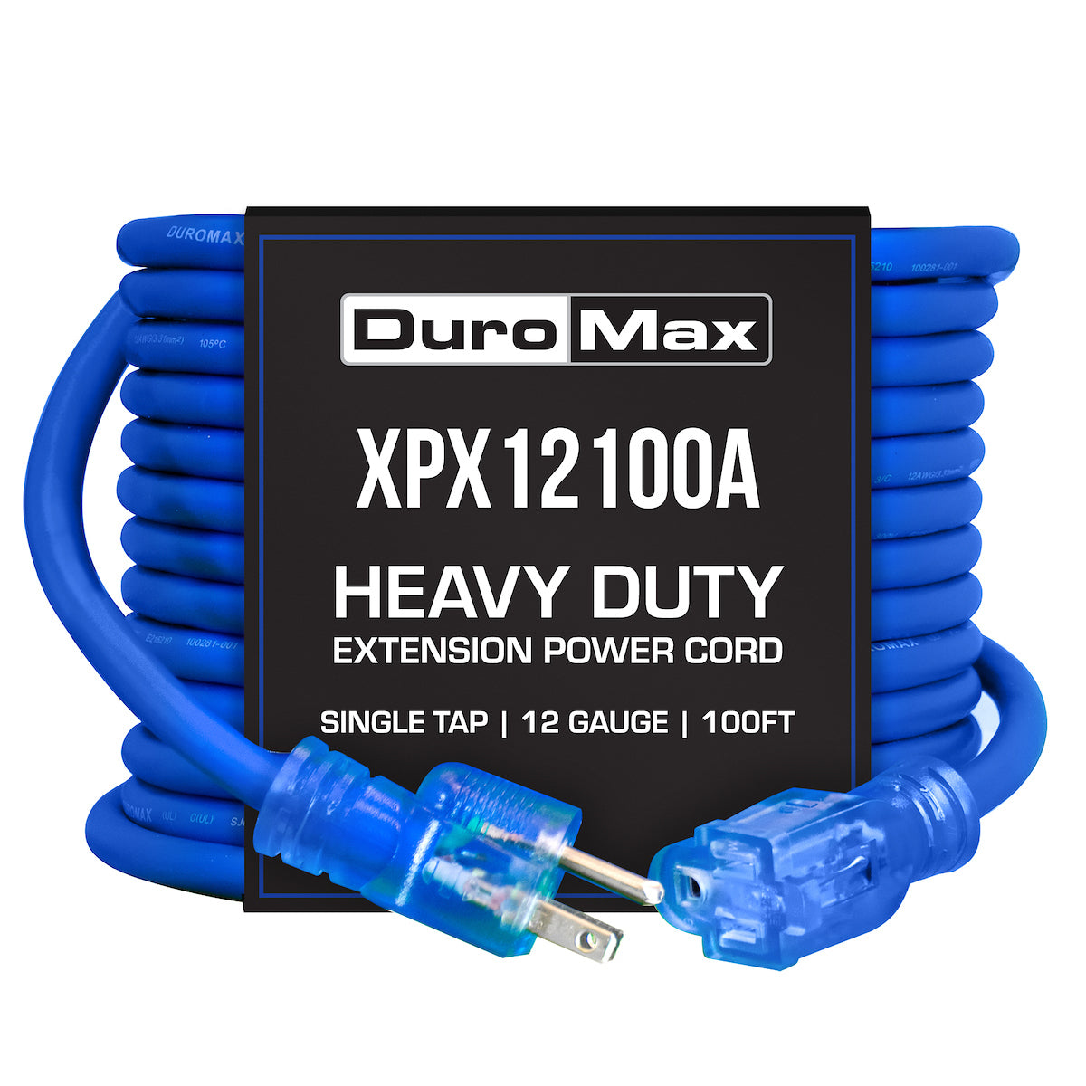 DuroMax XPX12100A Heavy Duty SJEOOW 100 Foot 12 Gauge Blue Single Tap DuroMax XPX12100A Heavy Duty SJEOOW 100 Foot 12 Gauge Blue Single Tap