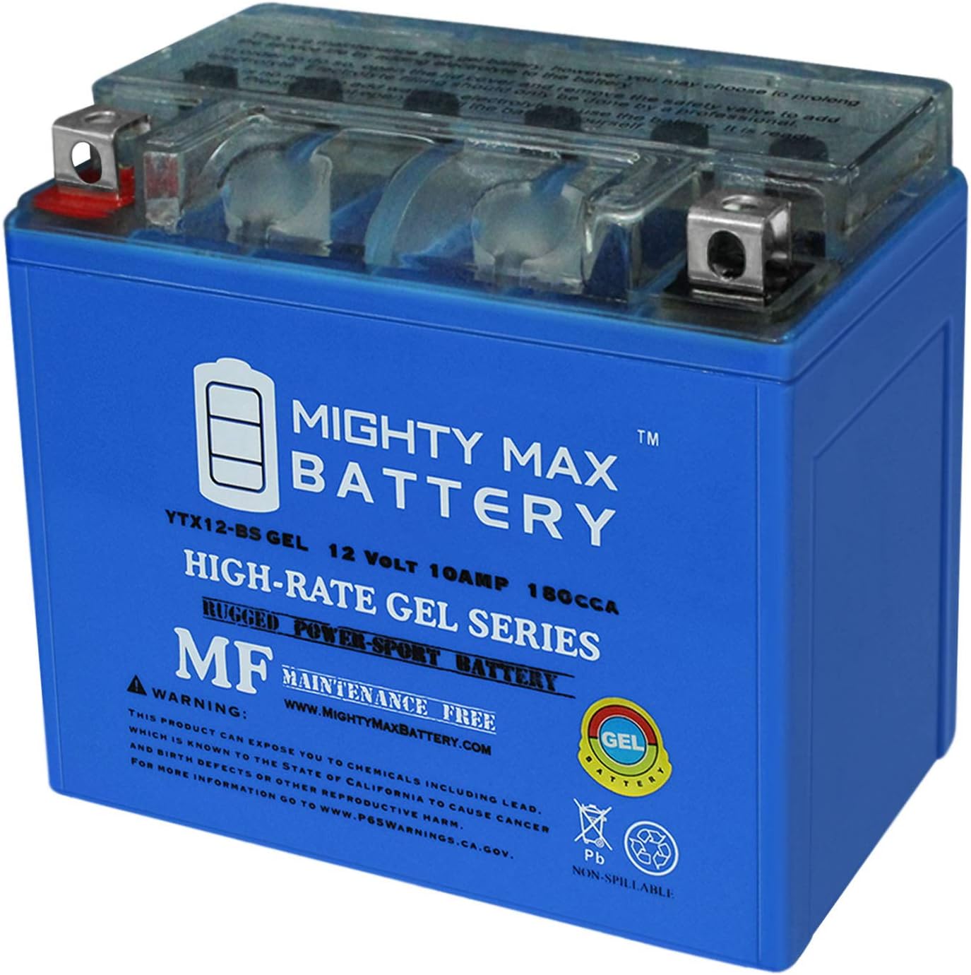 Mighty Max 12V 10 AH GEL 180 CCA Rechargeable Maintenance Free SLA AGM ...